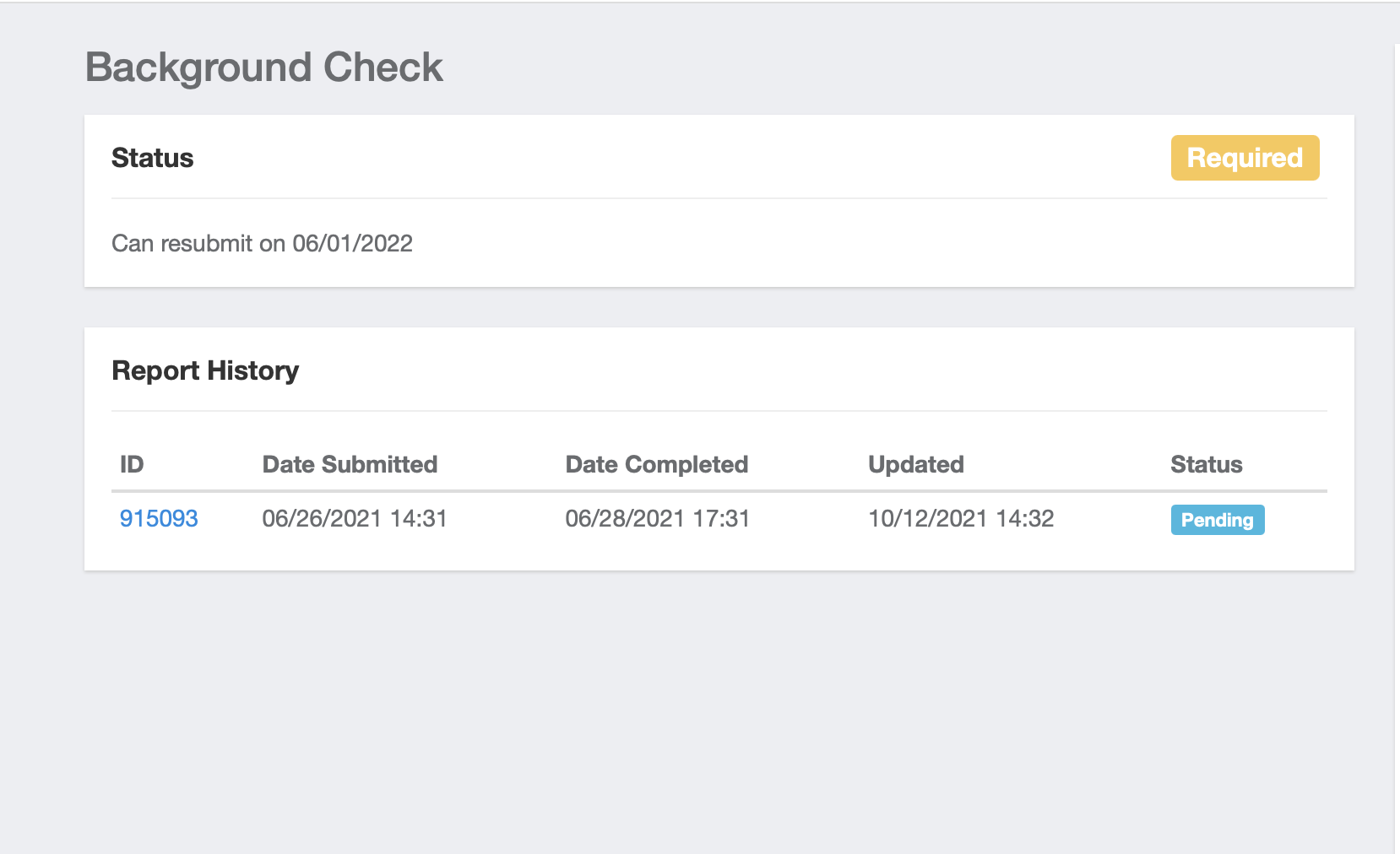 Background Check Status